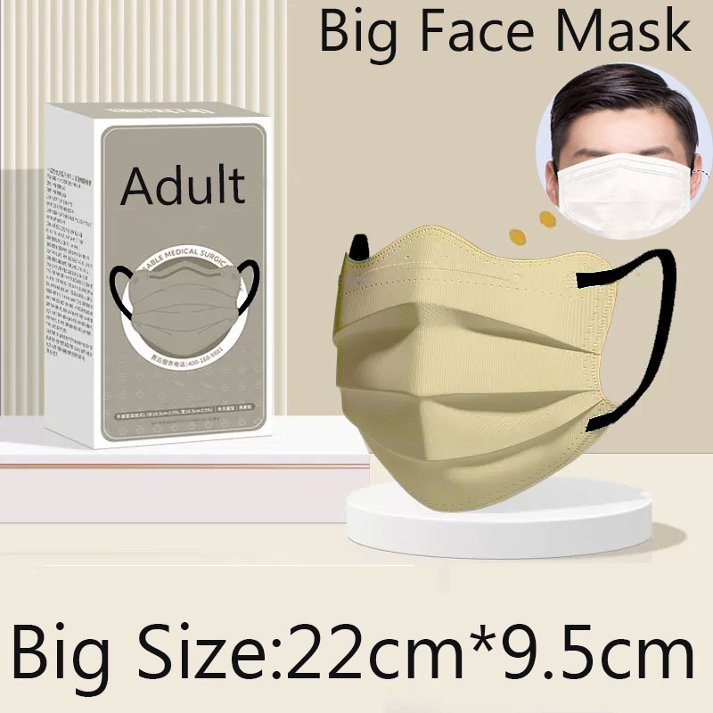 Big Face Mask 3ply Large Size Adult Face Mask 22cm*9.5cm mask | Shopee ...