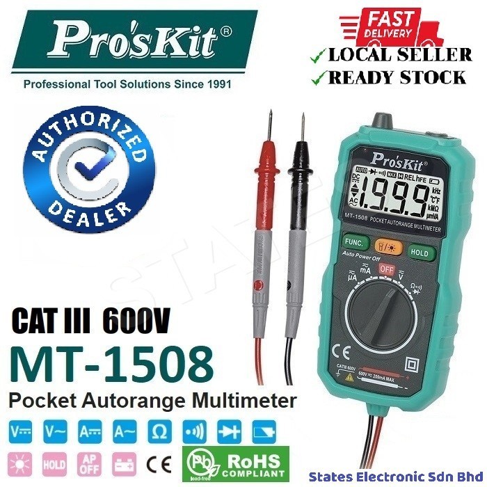 Pro'sKit MT-1508 Pocket Autorange Multimeter (Taiwan) | Shopee Malaysia