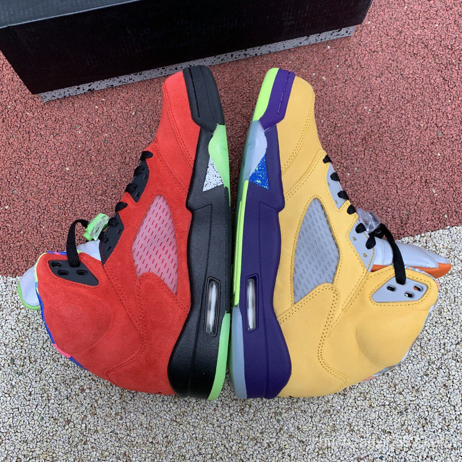 Air Jordan 5 “What The” AJ5 Yellow/red Mandarin Duck Men's Basketball ...