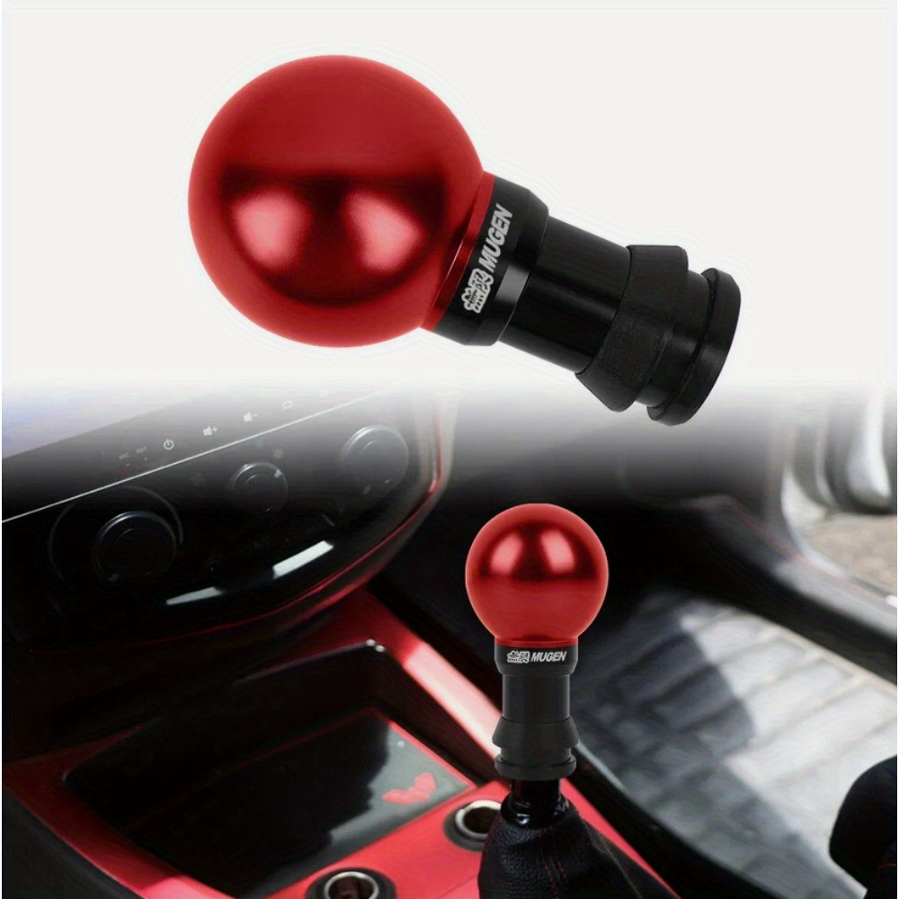 MUGEN Round Ball Red Aluminum Automatic Gear Shift Knob Lever Shifter ...