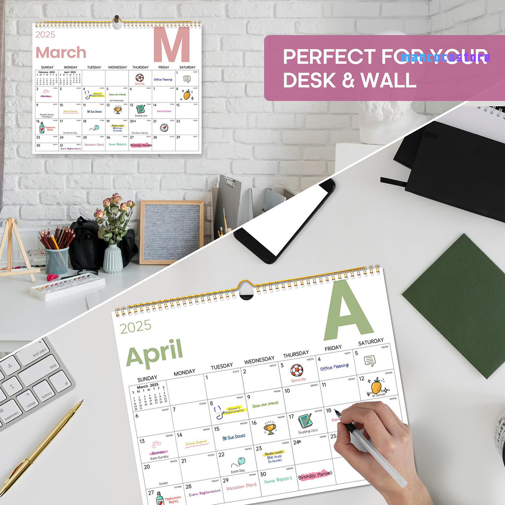 [MCC] 2025 Wall Calendar 18-Month Large Hanging Calendar January 2025 ...