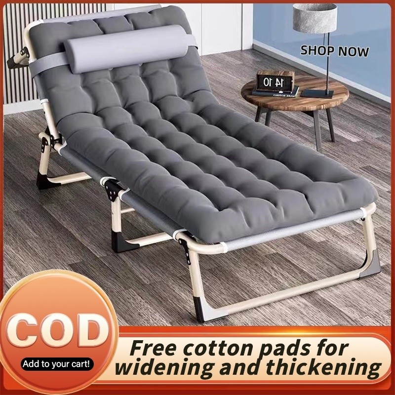 Folding Bed Outdoor Single Foldable Chair Bed with Foam and Mattress ...