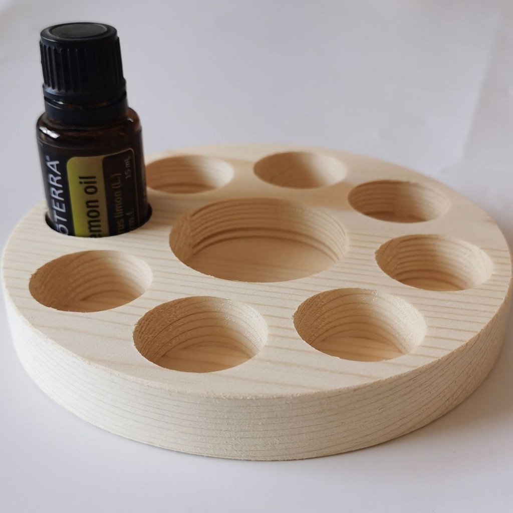 Essential Oil Display Rack Storage Table Round Wooden Base 15m Doteri ...