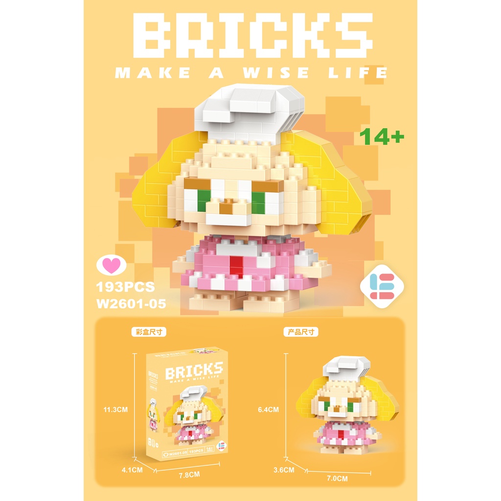 Cute Bricks Make A Wise Life Mini Nano Blocks Cartoon Series Decoration ...