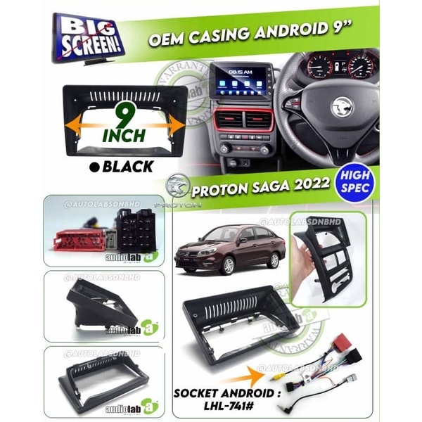 Android Player Casing 9" Proton Saga 2019-2022 (Small)(High Spec - with ...