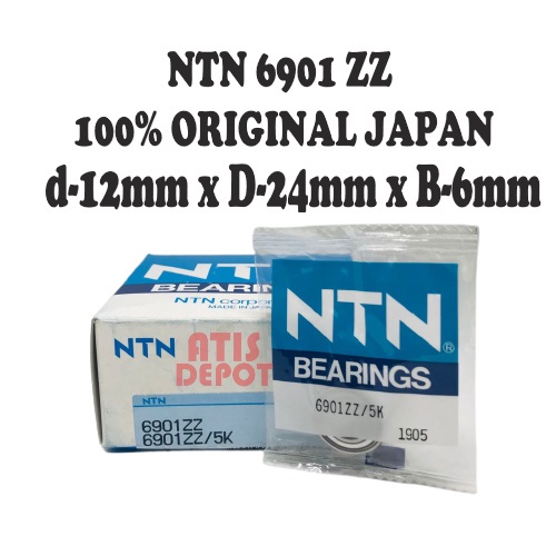 NTN 6901 ZZ ( 12 x 24 x 6 ) 100% ORIGINAL Made In JAPAN Shielded Type ...