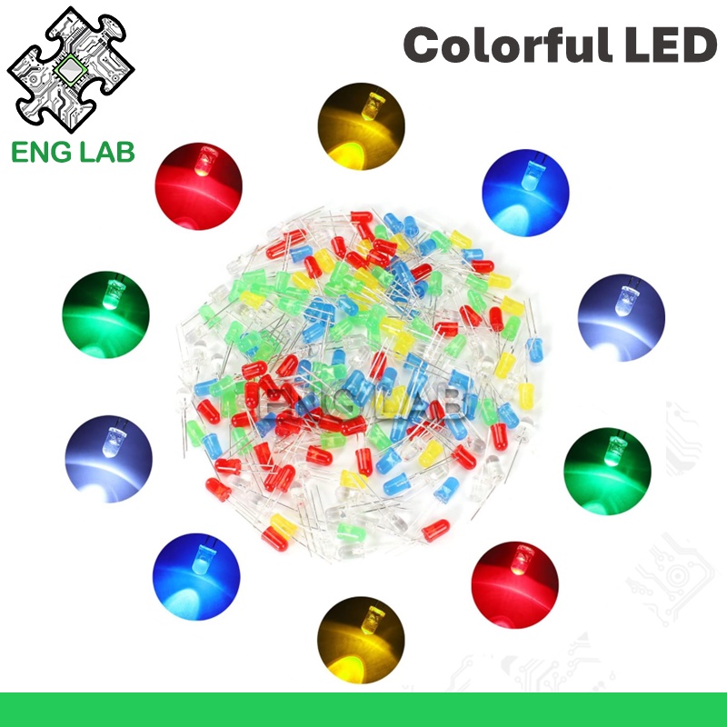 ENGLAB★50pcs Kit, LED light emitting diode, DIP Footprint, 3MM/5MM ...