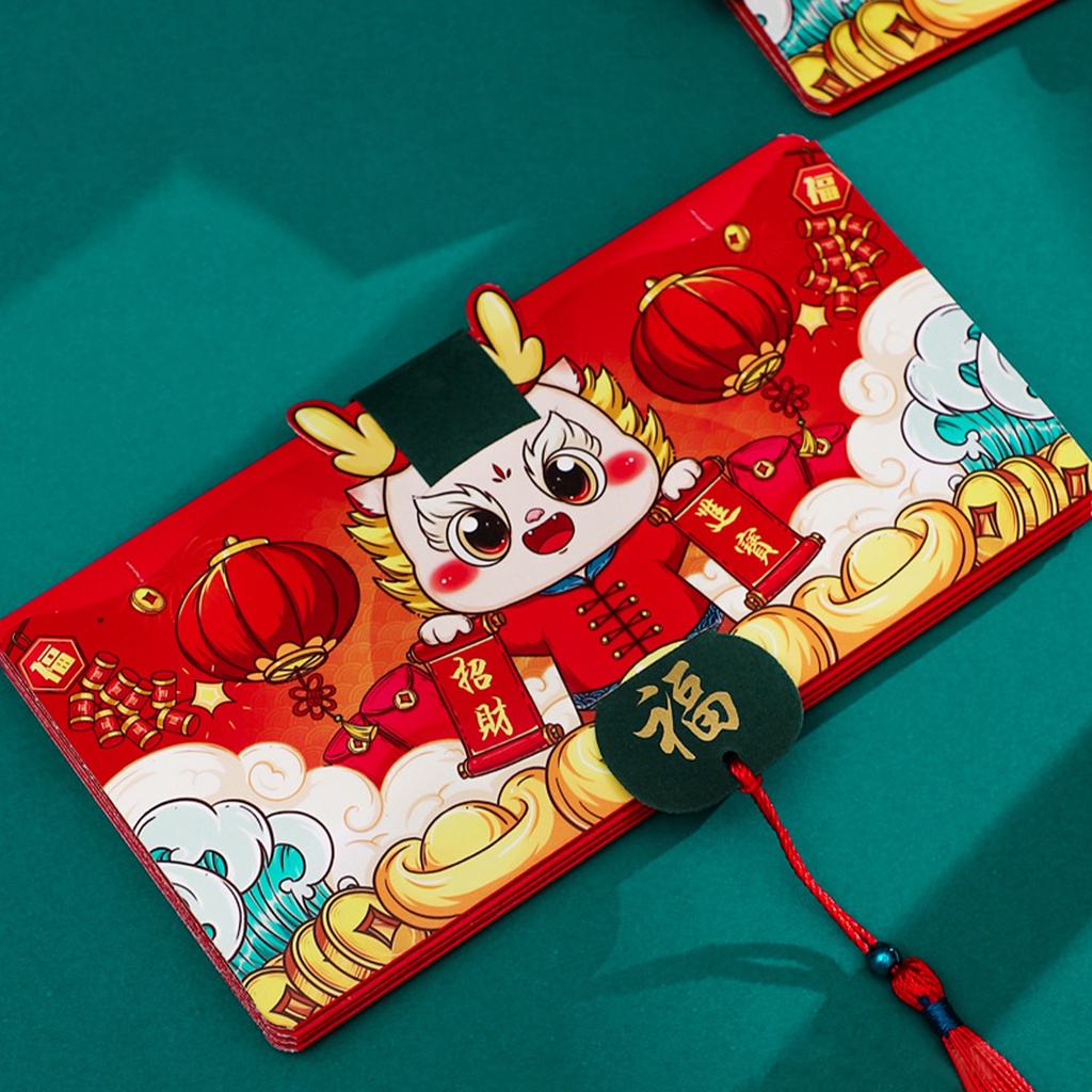 BF- 6/10card Year of the Dragon Foldable Red Pocket Envelope 2024 New ...
