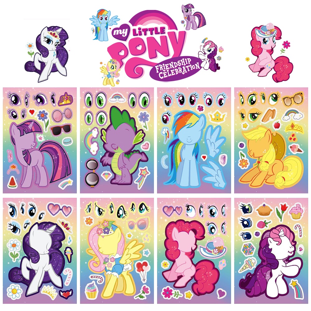 8pcs Classic Children's Cartoon My Little Pony：Friendship Is Magic ...