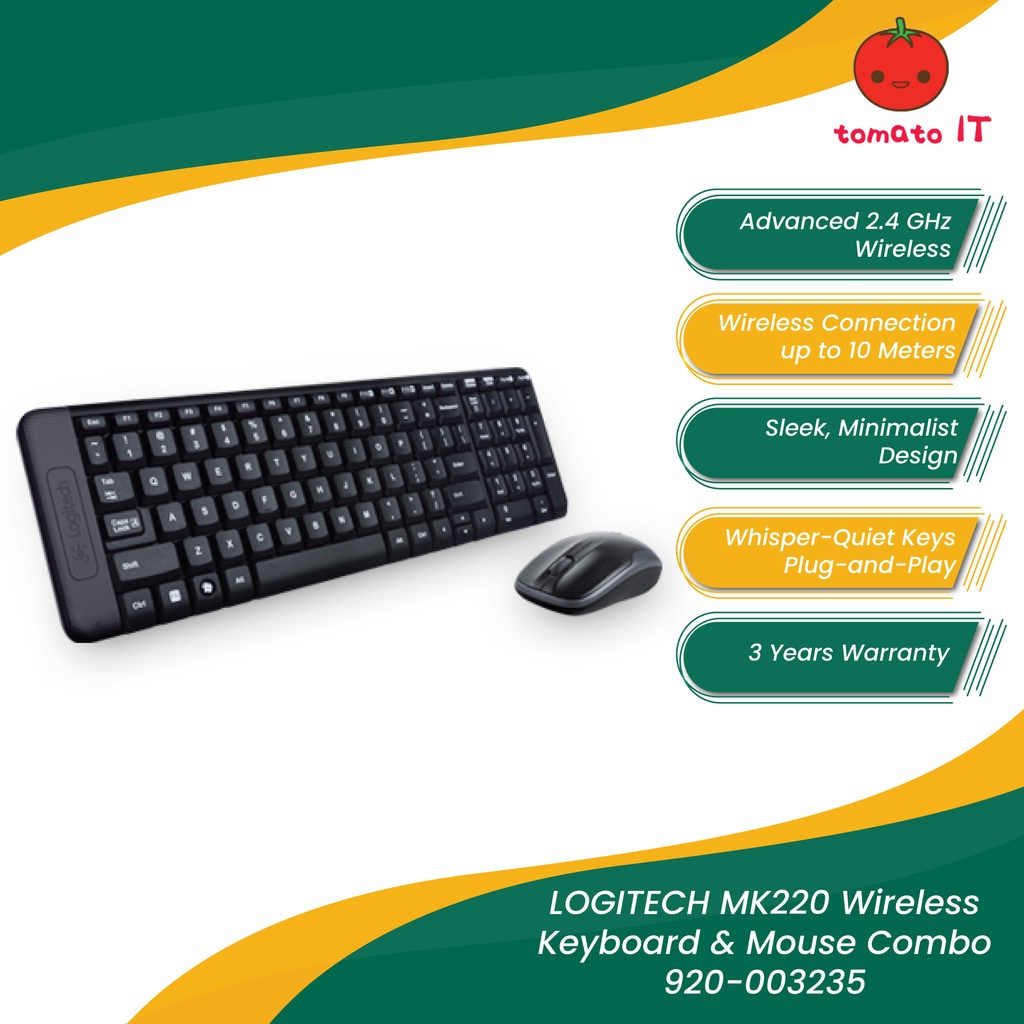 Logitech Mk220 Wireless Keyboard And Mouse Combo 920 003161 Shopee Malaysia