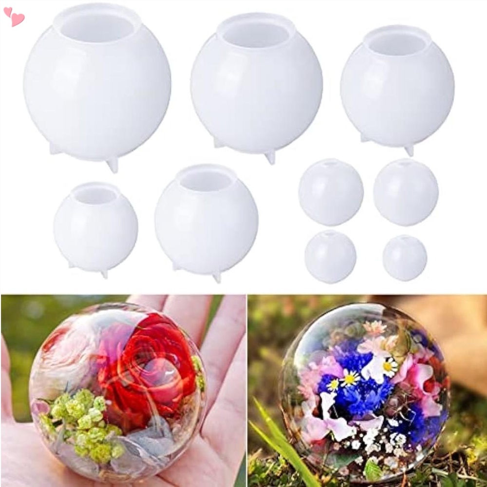 3D Sphere Silicone Resin Molds, Clear Silicone Ball Mold Eggs Ball ...