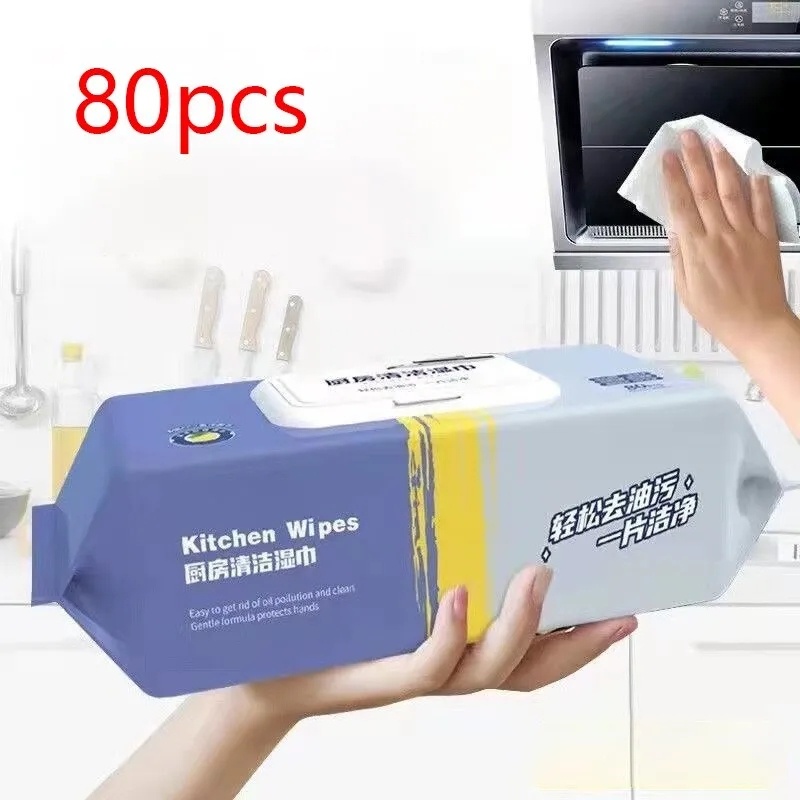 🌠READY STOCK🌠Kitchen Wipes 80Pcs Disposable Kitchen Wet Tissue Cleaning ...