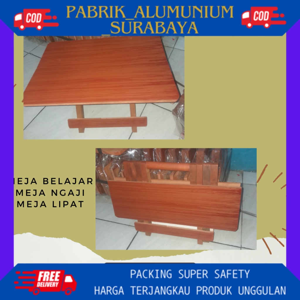 KAYU Multifunctional Folding Study Table, Teak Wood Table | Shopee Malaysia