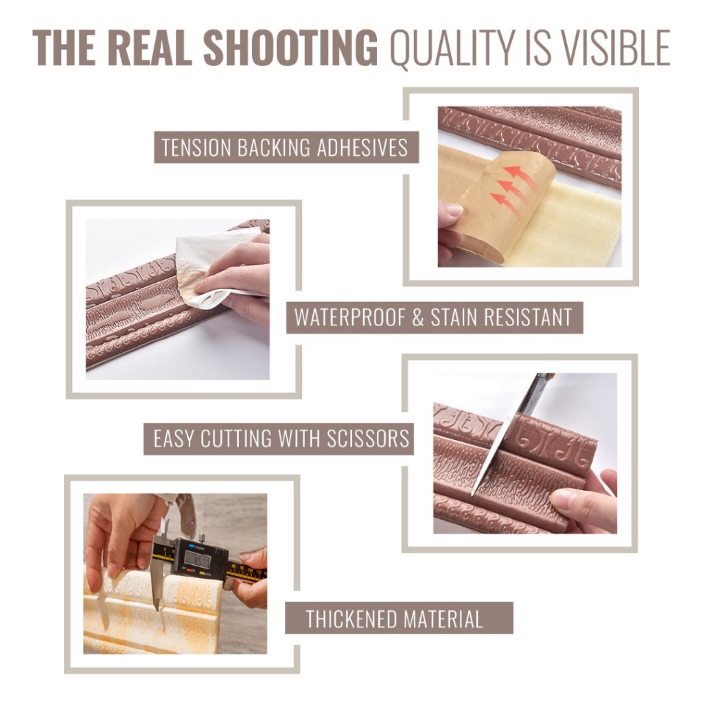 8CM X 230CM[FFS] 3D WALLPAPER 3D WAINSCOTING FOAM SKIRTING WALL ...