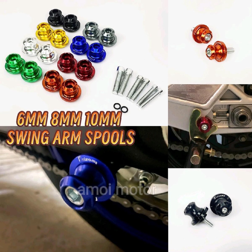 6MM 8MM 10MM SWING ARM SPOOLS M6 M8 M10 PADDOCK STAND SWING ARM BOBBIN ...