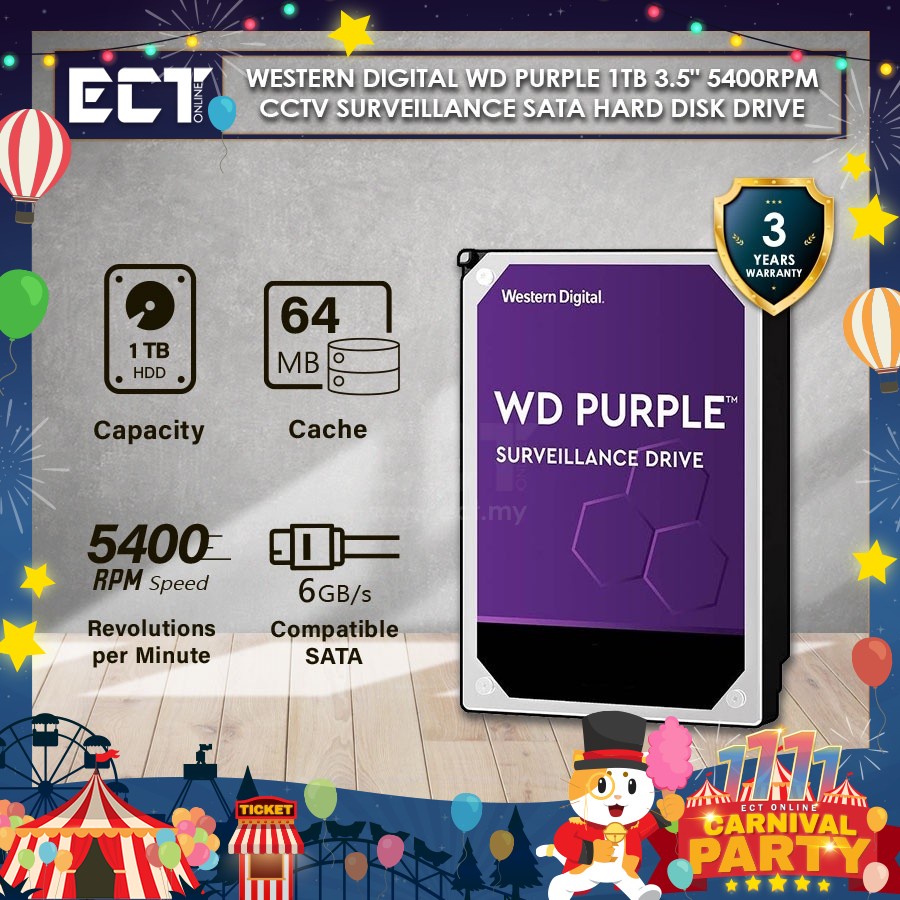 Western Digital WD Purple 1TB | 2TB | 3TB | 4TB | 6TB | 8TB 3.5 ...