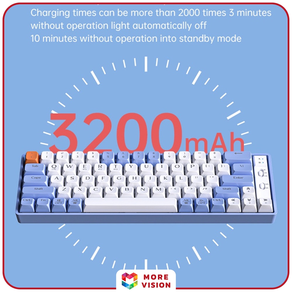 LANGTU GK65 GK85 Mechanical Keyboard 3 Mode Hotswap RGB Backlit ...