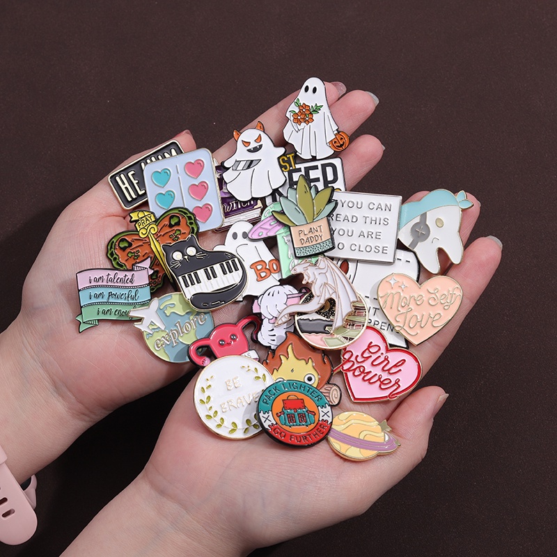 10/20/30/50Pcs/Set Random Styles Cartoon Enamel Brooch Set Backpack ...