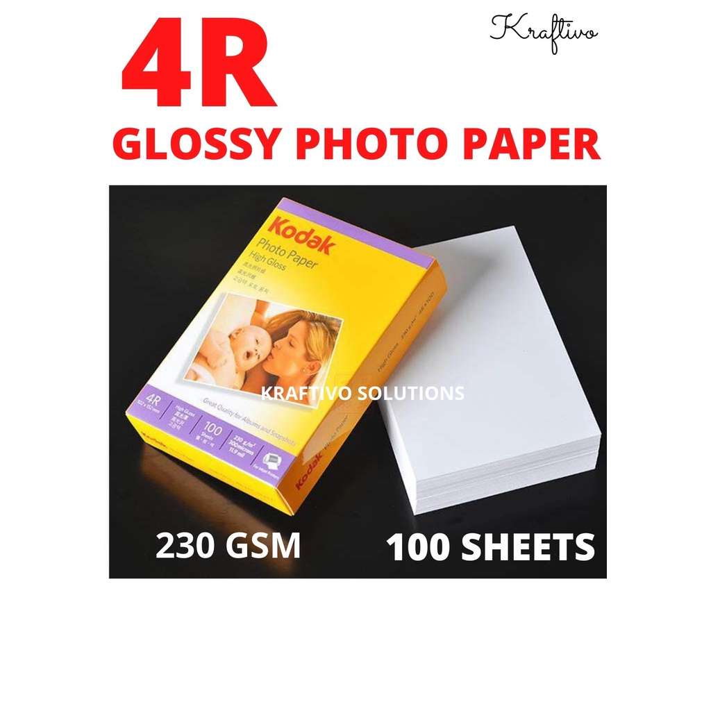 [ KODAK ] HIGH GLOSS PHOTO PAPER (A4/5R/4R/3R) / A4 KODAK KERTAS GAMBAR / 4R KODAK KERTAS GAMBAR ...