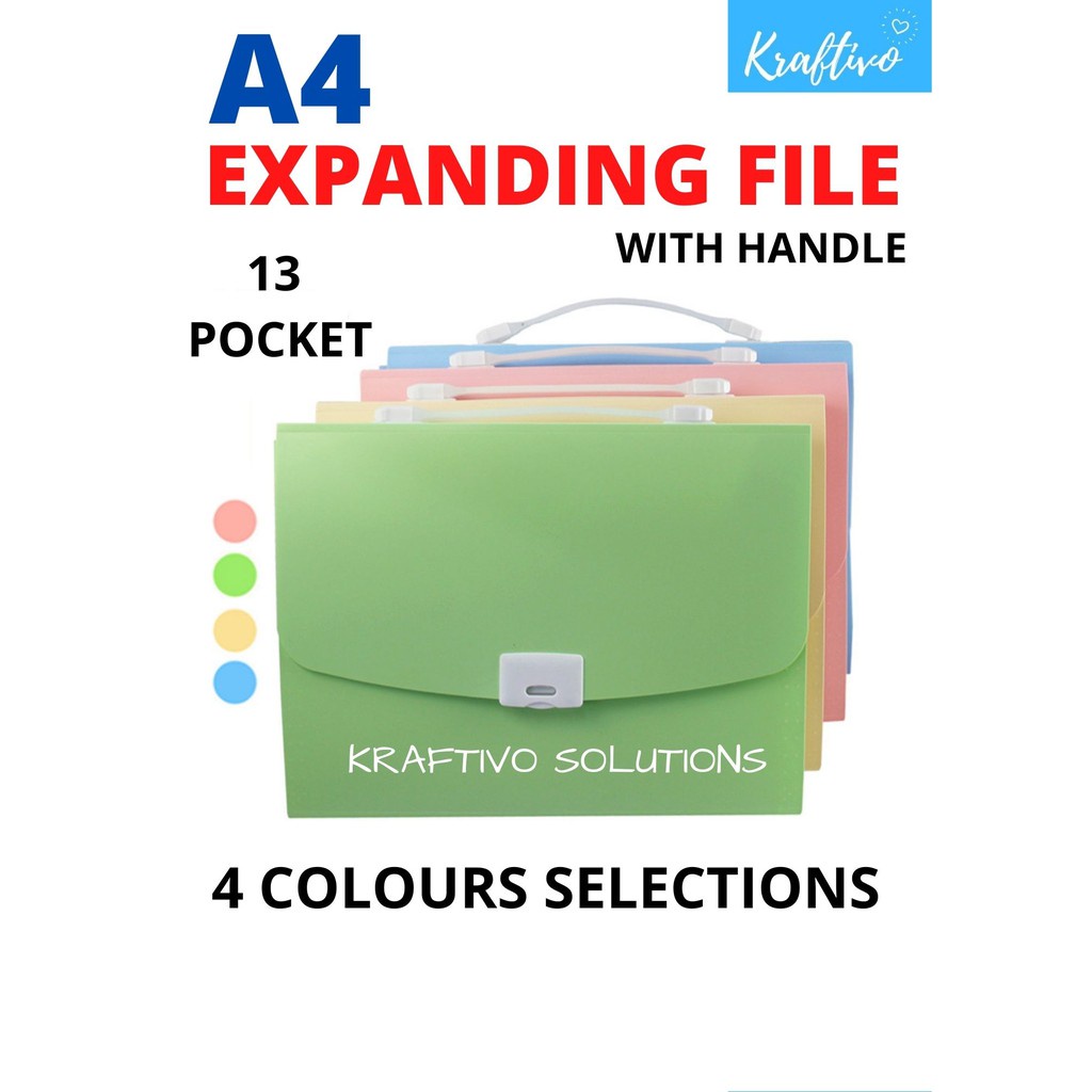 [ 13 DIVIDER ] A4 KIDARIO CLIPLOCK EXPANDING FILE WITH HANDLE ...