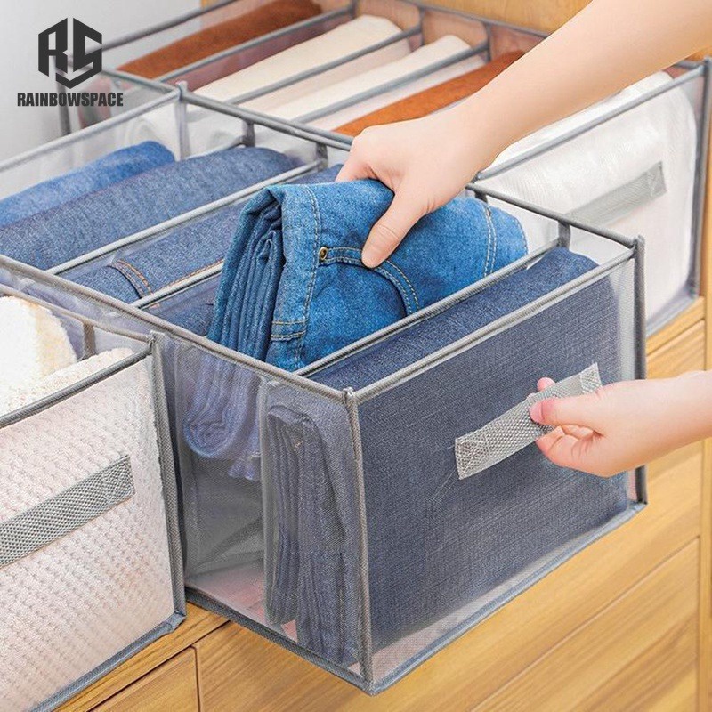 Jeans Storage Boxes Closet Organizer Foldable Underwear Organizers ...