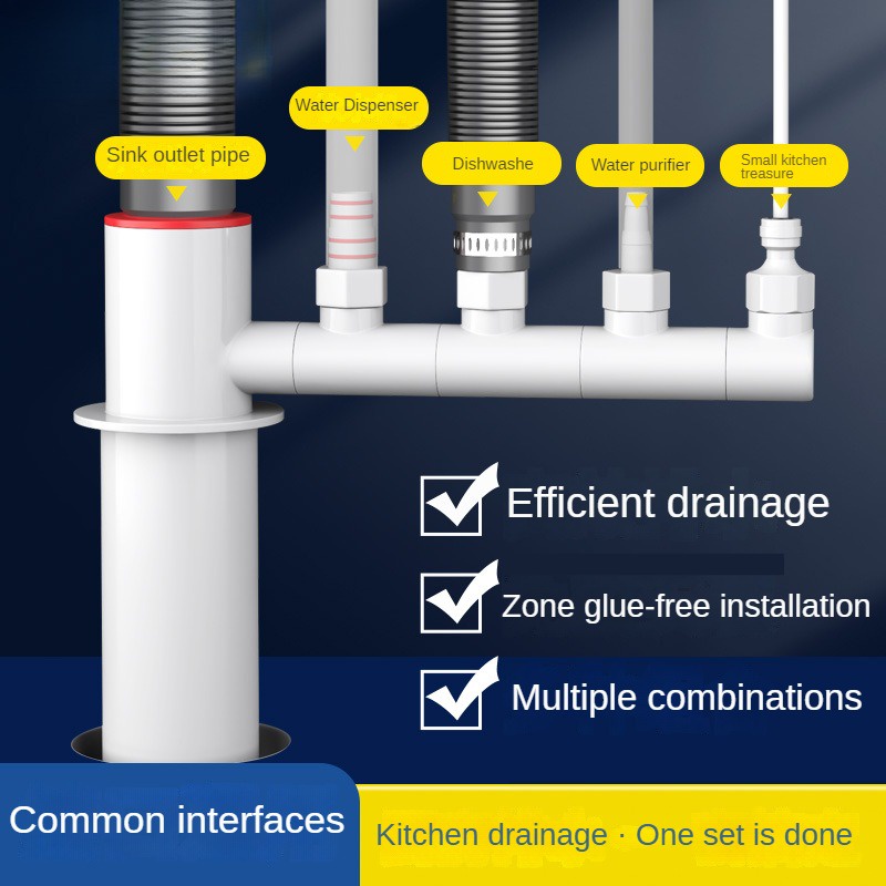 Kitchen Downcomer Tee, Sewer Sink Drain Pipe, Water Distributor ...