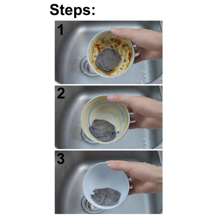 New Mesh Cleaning Cloth Metal Wire Universal Sink Faucet Tea Stain Rag ...