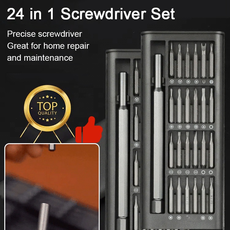 [24 in 1 Screwdriver Set] Daily Needs Effective Magnetic Suction No ...