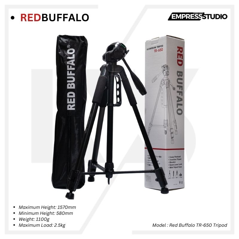 Red Buffalo TR-650 Tripod (Black) | Shopee Malaysia