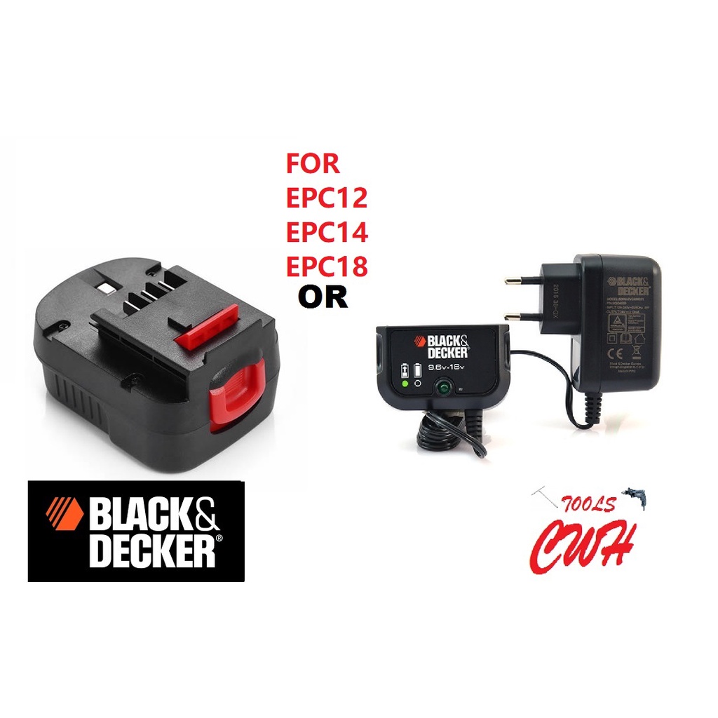 BATTERY OR CHARGER BLACK DECKER DRILL DRIVER EPC96 EPC12 EPC14100K EPC12K2 EPC14 EPC18 PRODIY ...