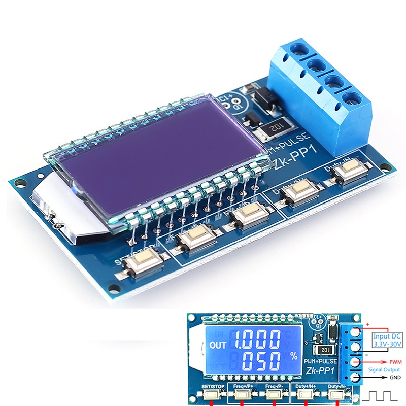 LCD PWM pulse frequency duty cycle adjustable module DC 3.3V-30V 1 ...