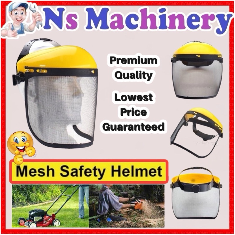 Full Face Mask Protective Visor Safety Helmet Hat Chainsaw Brush Cutter ...