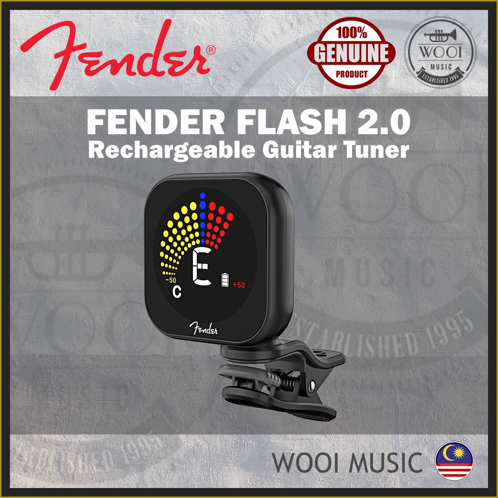 Fender Flash 2.0 Rechargeable Guitar Tuner (For Acoustic Guitar ...