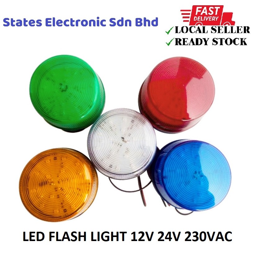 RED/BLUE/GREEN/YELLOW/WHITE SL-79L LED FLASH STROBE LIGHT 12VDC/24VDC ...