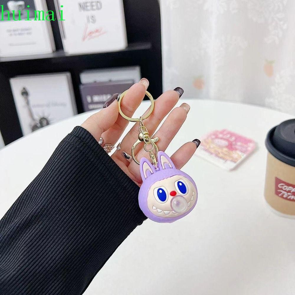 HUIMAI Labubu Doll Pendant, Bag Charm Silicone Labubu Pinch Doll ...