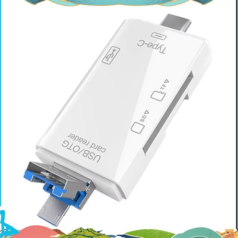 OTG SD TF Type C Micro-Sd Card Reader Type C to Usb Otg Adapter 6 In1 USB 2.0 TF Card USB Flash ...