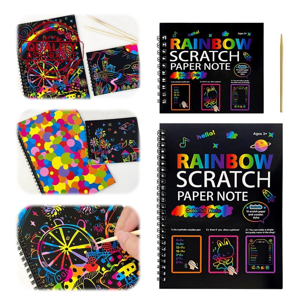 Rainbow Magic Scratch Off Paper Set For Kids Montessori Painting Toy ...