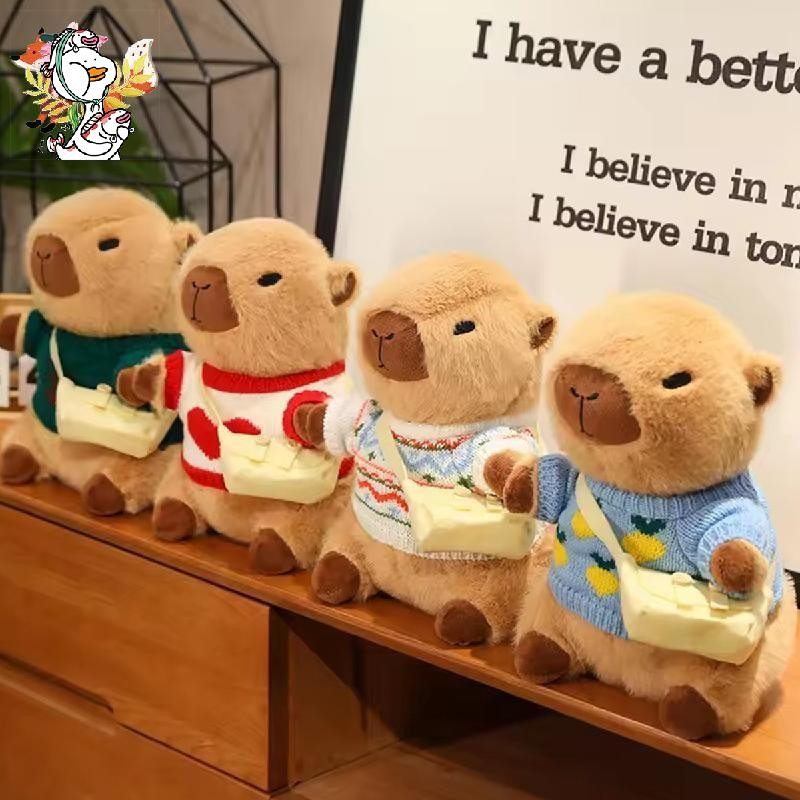 Capybara Cuddly Toy with 9-Piece Clothing, 23 cm Capybara Plush Toy ...