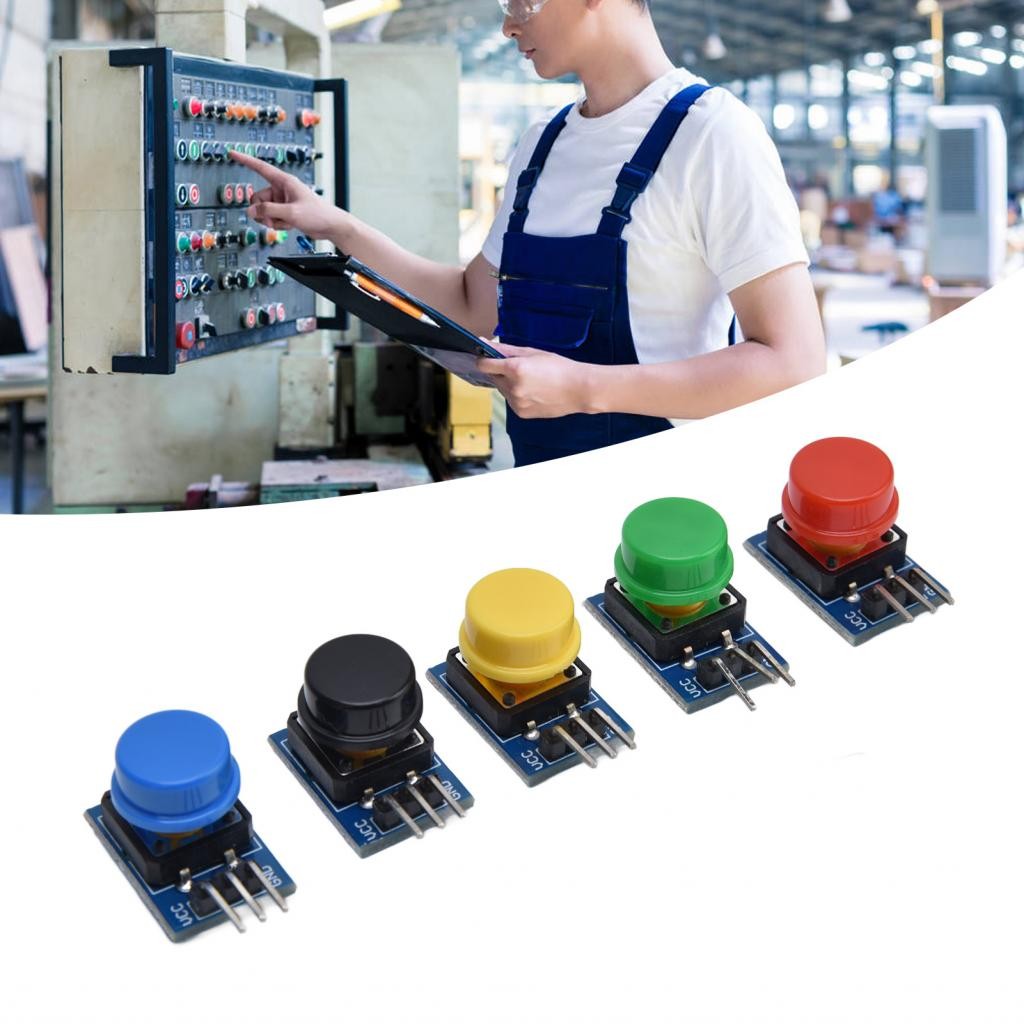 Haapeury Push Button Switch Board 3 Pin Module Large Electronic Building Blocks Five Color Set ...