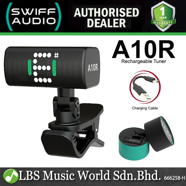 Swiff Audio A10R Portable Rechargeable Clip on Chromatic Tuner Built in ...