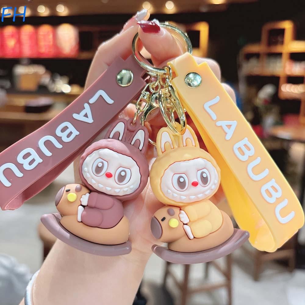 FENGHA Labubu Doll Keychain, Anti-lost Backpack Charms Labubu PVC ...
