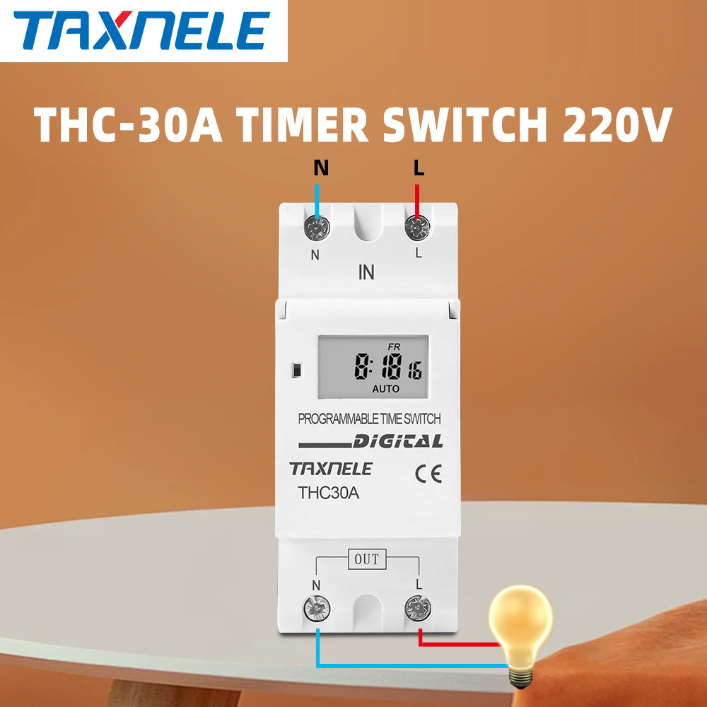 Weekly 7 Days Programmable Digital Timer Switch Thc 30a Relay Timer Control Ac 220v 16a 30a Din