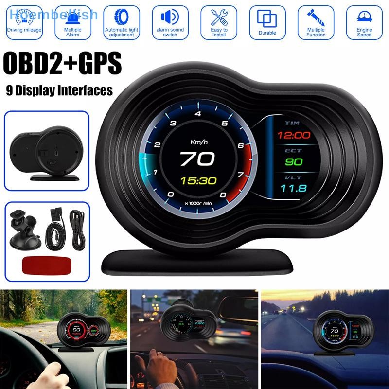 OBD+GPS Dual System HUD Obd2 Gauge Multi-function On-board Computer ...