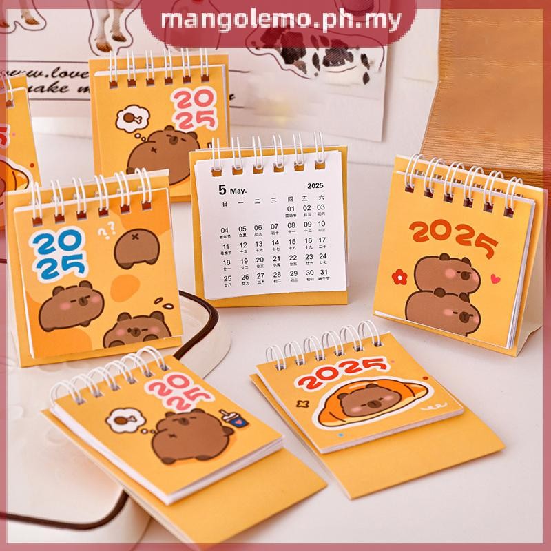 [MANGO] Creative Mini Cartoon Desk Calendar Cute Capybara Portable ...