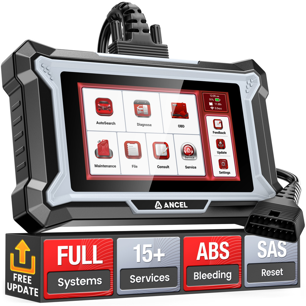 ANCEL DS200 OBD2 Scanner for ABS, SRS, Transmission, All Systems Diagnostics, 15+ Reset Services ...
