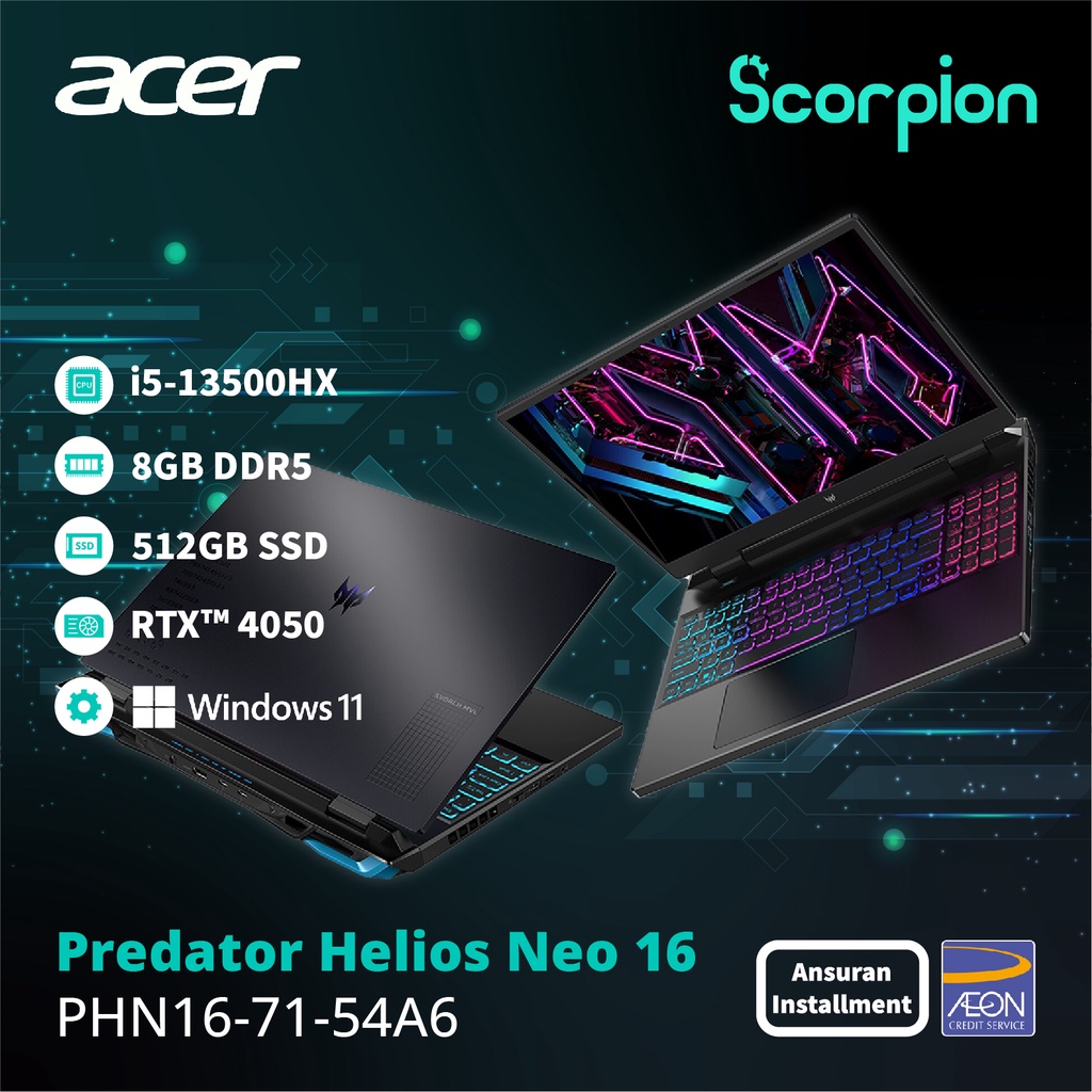 Acer Predator Helios Neo 16 PHN16-71-54A6 Gaming Laptop（Aeon Credit ...
