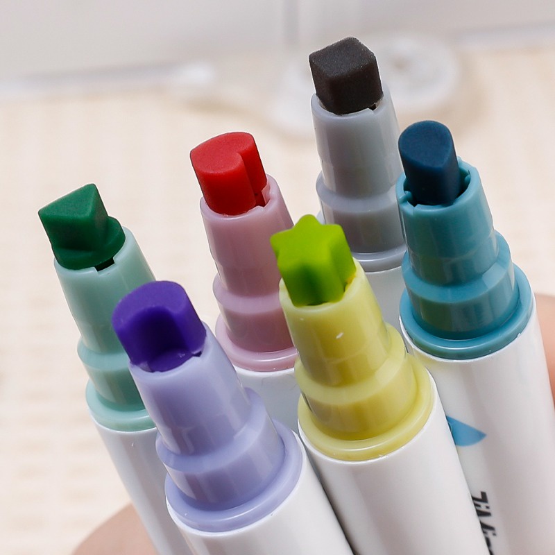 Student Scrapbook Diary Art Drawing Marker Pen / 6 Color Stamps Double ...