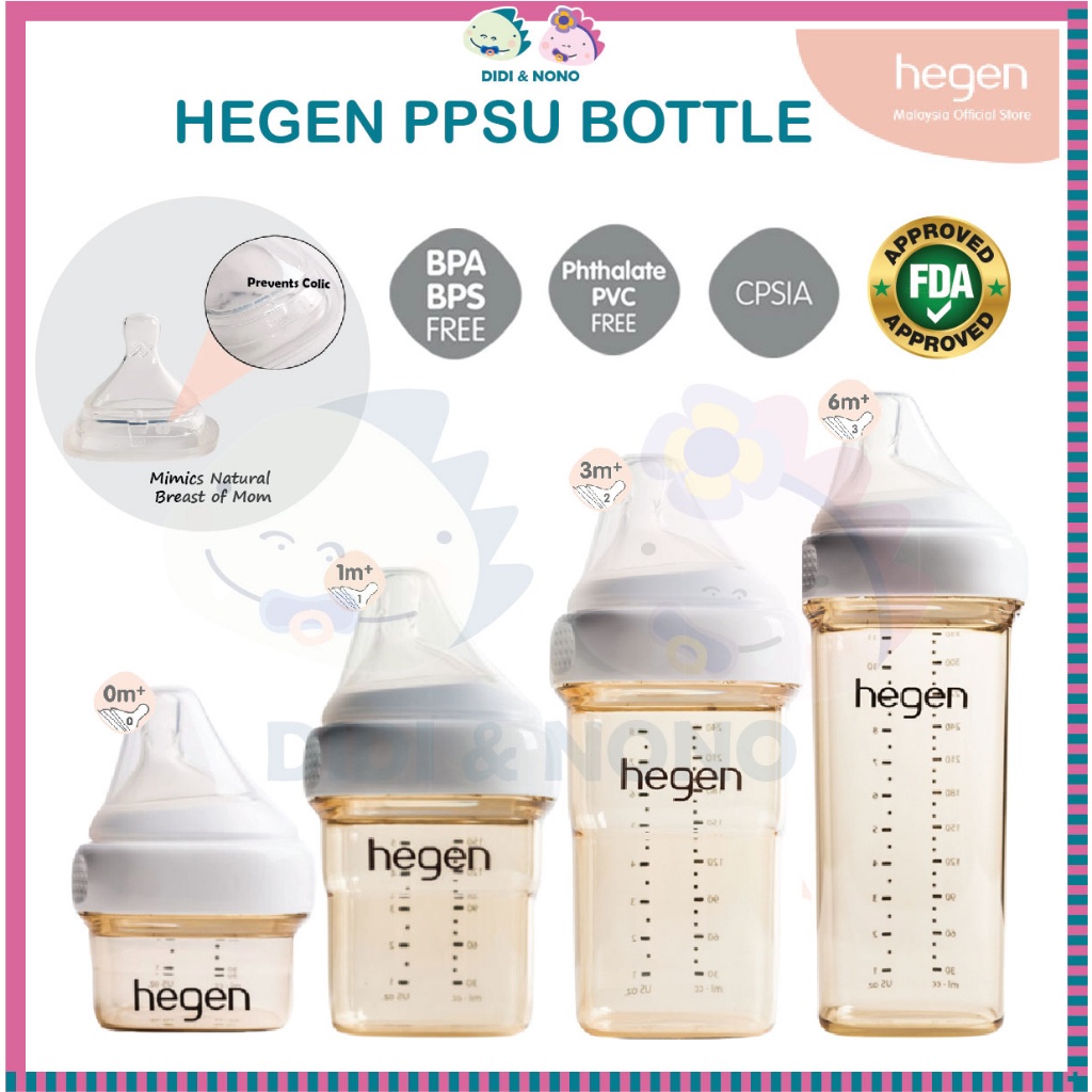 Original Hegen PCTO Feeding Bottle PPSU 2oz 5oz 8oz 11oz super premium botol susu | Shopee Malaysia