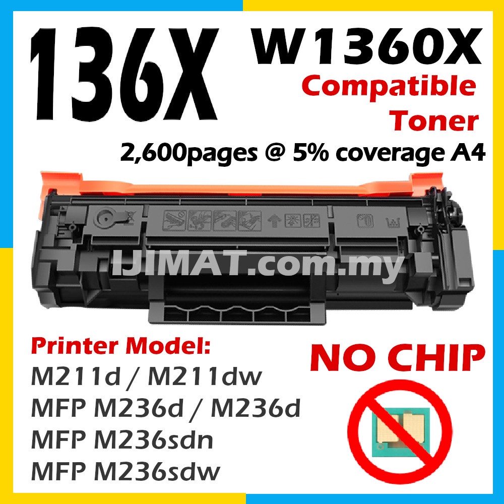 Toner Compatible to HP W1360A HP 136A W1360X 136X W1360XL LaserJet ...