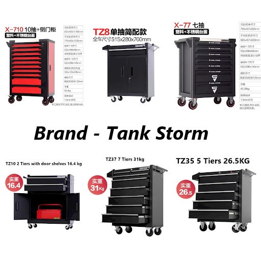 Toolbox Troli Troli Alat Pembaikan Berbilang Lapisan Alat Berat Laci ...